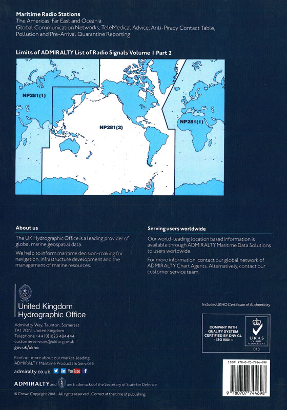Admiralty list of radio signals. Vol 1. NP281(2) (ALRS). 2018/2019 ...