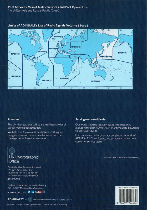 Admiralty list of radio signals. Vol 6. NP286(6) (ALRS). 2020. Pilot ...