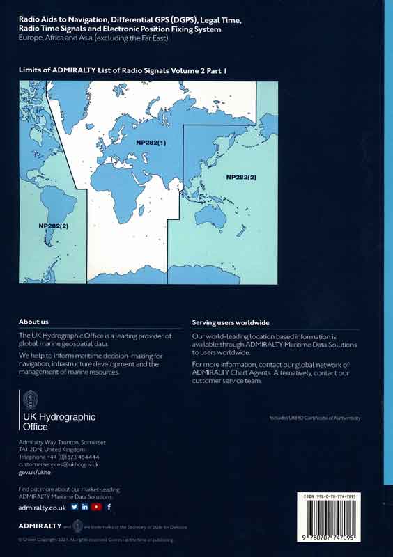 Admiralty list of radio signals. Vol 2. NP282 (1) (ALRS). Radio aids to ...