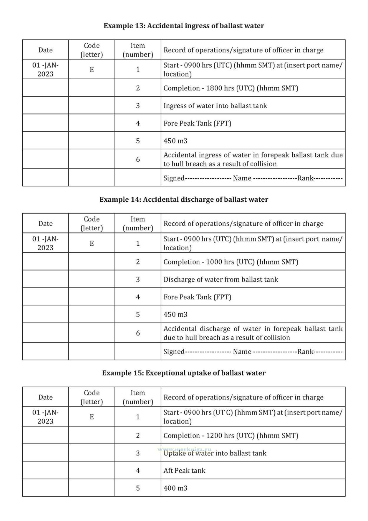 Ballast Water Record Book/Журнал операций с балластными водами - купить ...